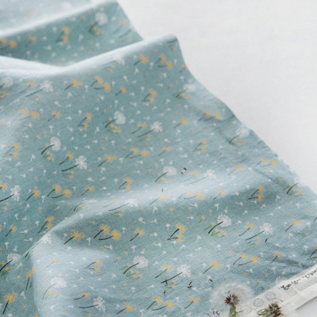 Floral, Plants Pattern, Dandelions Flower Printed Cotton Fabric by the ...