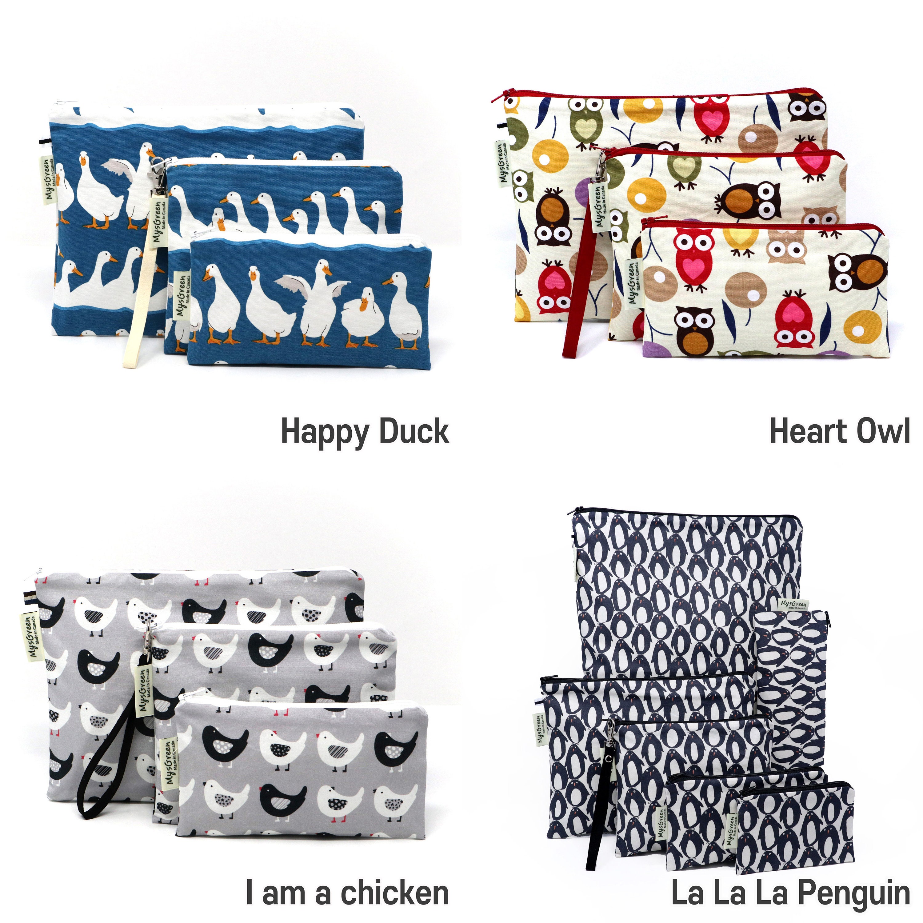 Animal Bird Fish Print Zipper Pouch Reusable Pouch Set - Etsy