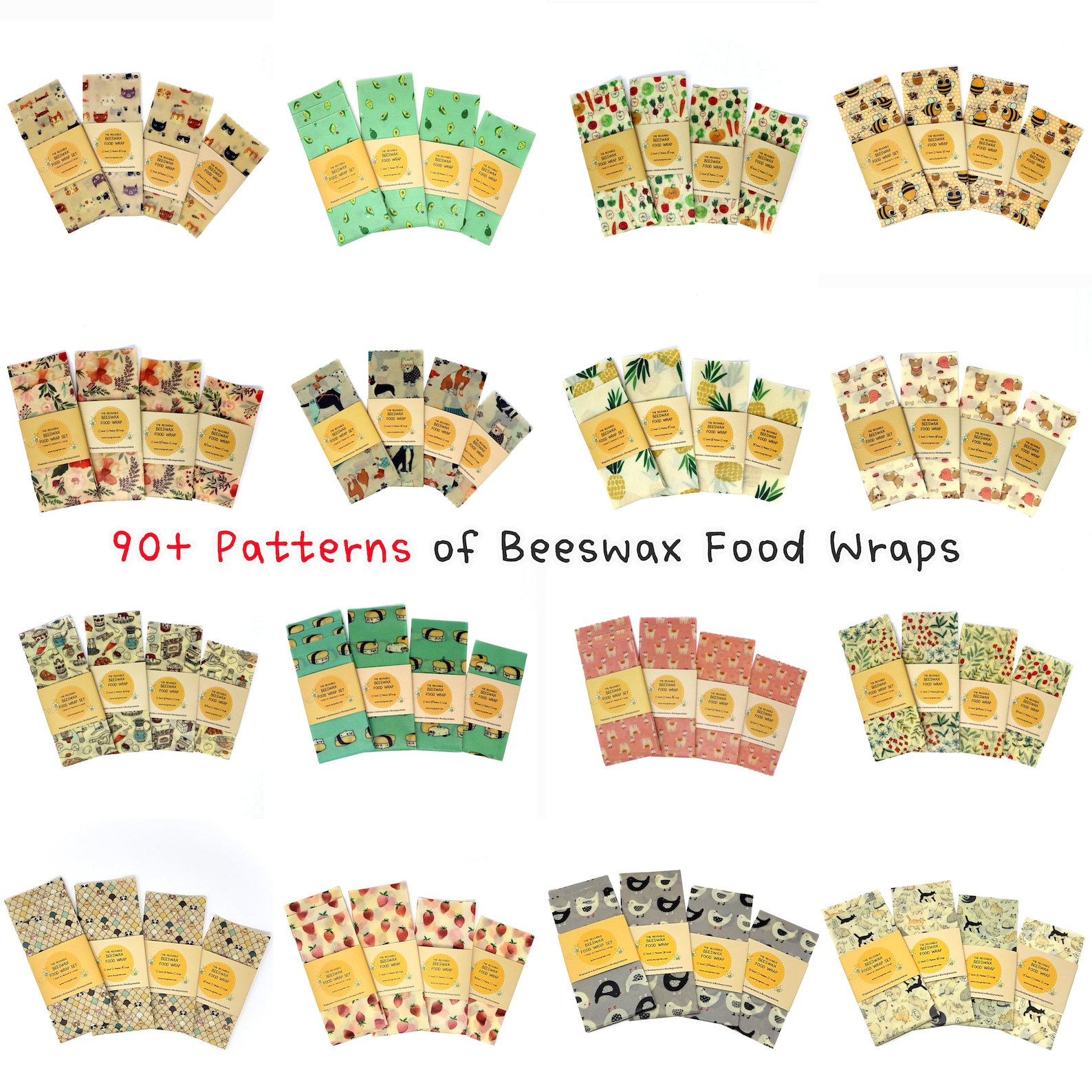Beeswax Food Wrap Beeswax Wrap Reusable Food Wrap Wax Wrap for Food Wax ...