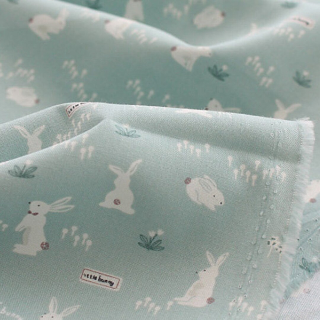 Rabbit Printed Cotton Fabric by the Yard, 110cm Wide, Cute, Animal ...