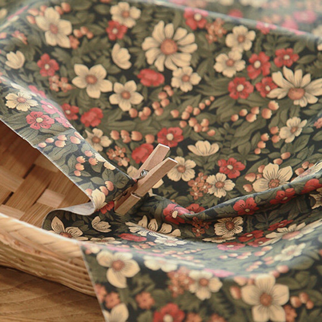 Floral, Plants Pattern, Fall in Flower Printed Cotton Fabric by the ...