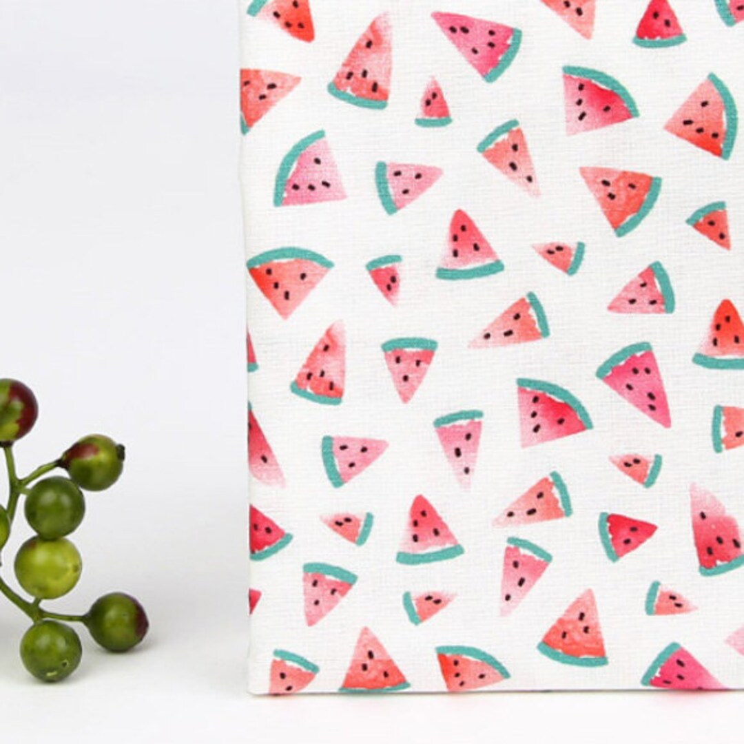 Food, Fruits, Vegetable Pattern, Delicious Watermelon Printed Cotton ...