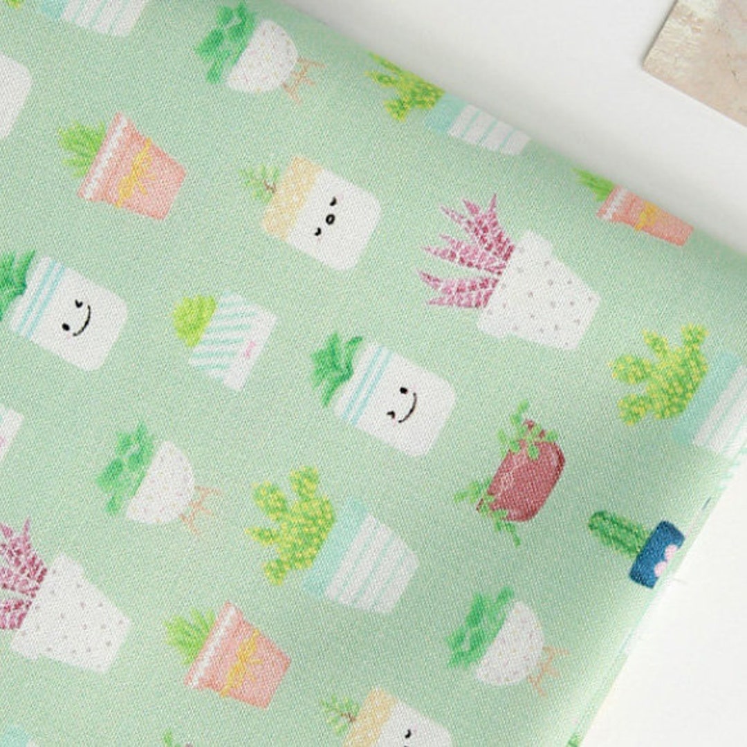 Floral, Plants Pattern, Lovely Mini Flowerpots, Flower Printed Cotton ...