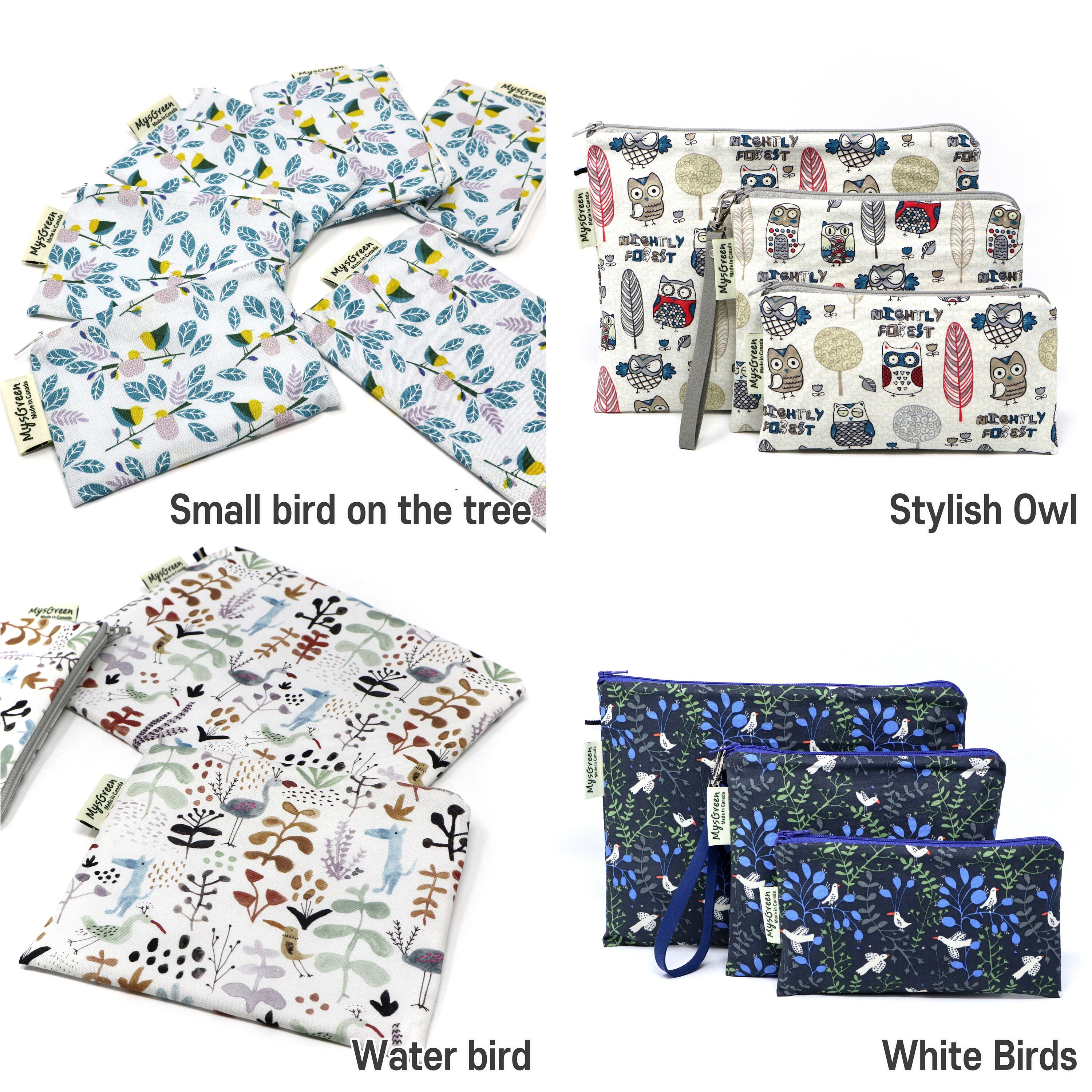 Animal Bird Fish Print Zipper Pouch Reusable Pouch Set - Etsy