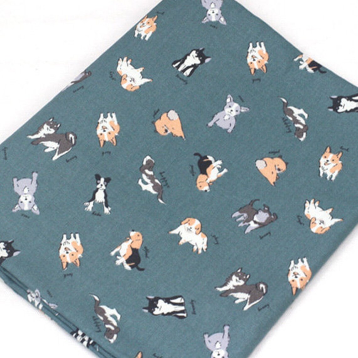 Dog Printed Cotton Fabric by the Yard, Dog Friends , 110cm Wide, Cotton ...