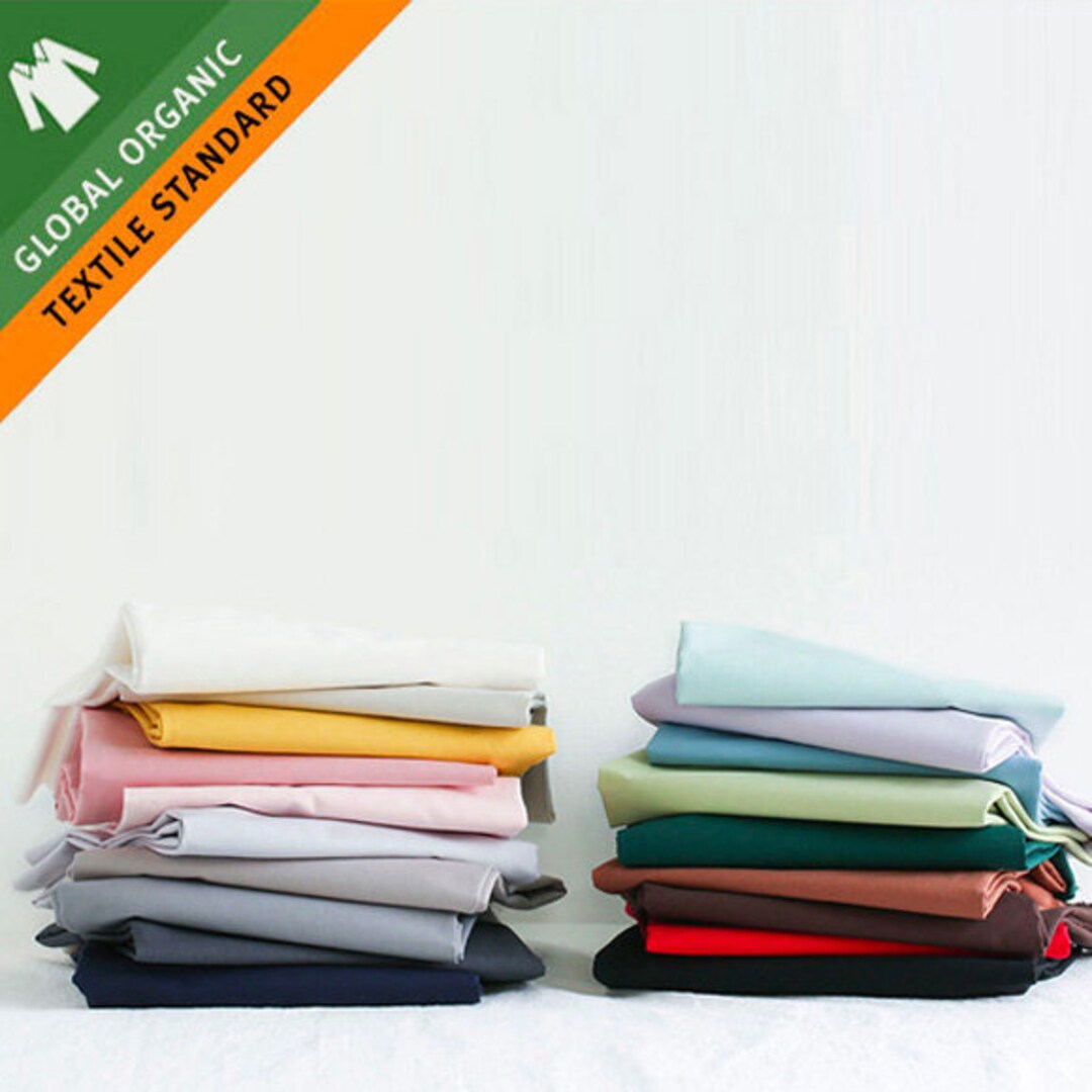 Solid Color, Pure Organic Cotton Fabric by the Yard, 110cm Wide, Free ...