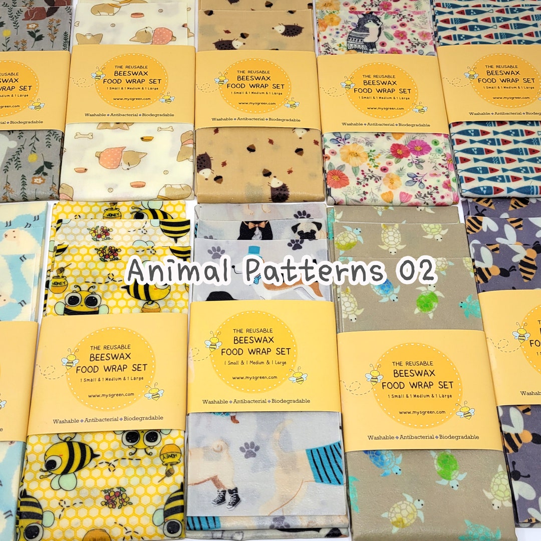 Animal Patterns Beeswax Food Wraps, Reusable Food Wrap, Wax Wrap, Wax ...