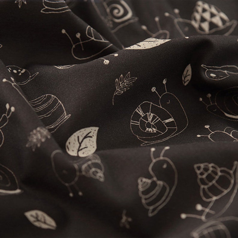 Insect Print Cotton Fabric by the Yard, 110cm Wide, Cute Animal, Snail ...