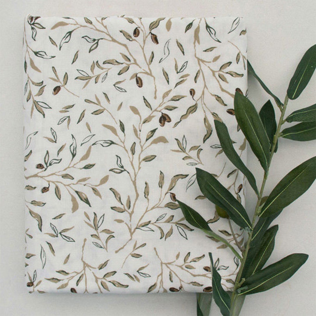 Floral, Plants Pattern, Under the Olive Tree, Flower Printed Cotton ...