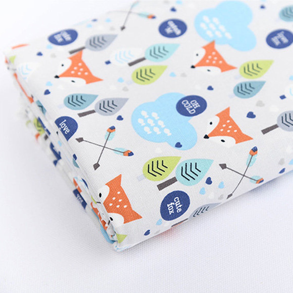Fox Printed Cotton Fabric by the Yard, 110cm Wide, Cotton Material ...