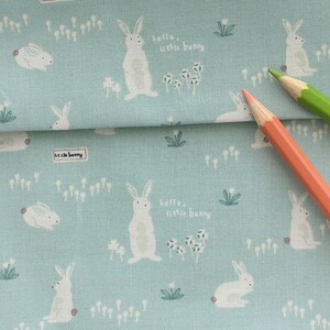Rabbit Printed Cotton Fabric by the Yard, 110cm Wide, Cute, Animal ...