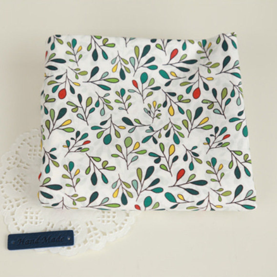 Floral, Plants Pattern, Colored Tree Flower Printed Cotton Fabric by ...