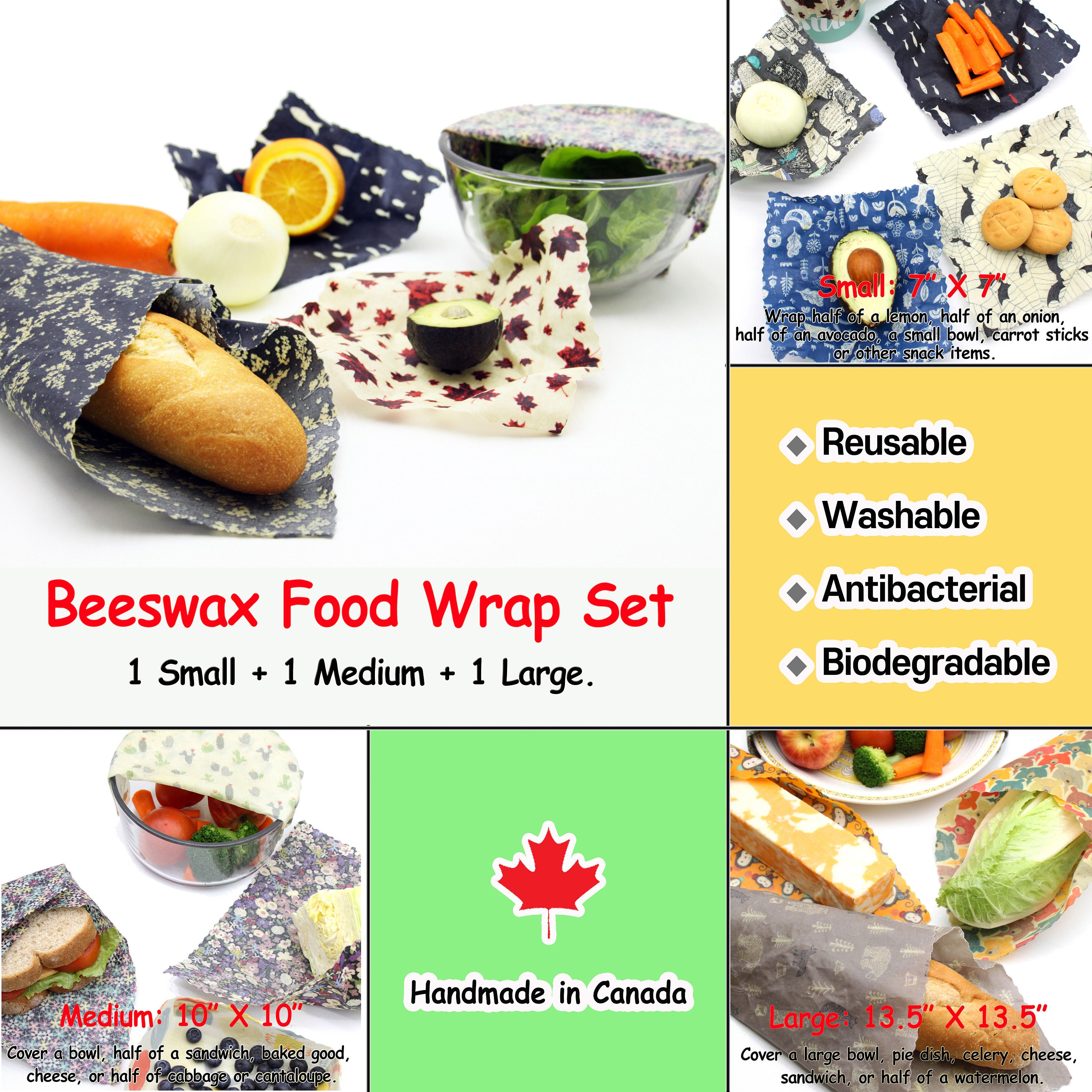 Beeswax Food Wrap Beeswax Wrap Reusable Food Wrap Wax Wrap for - Etsy