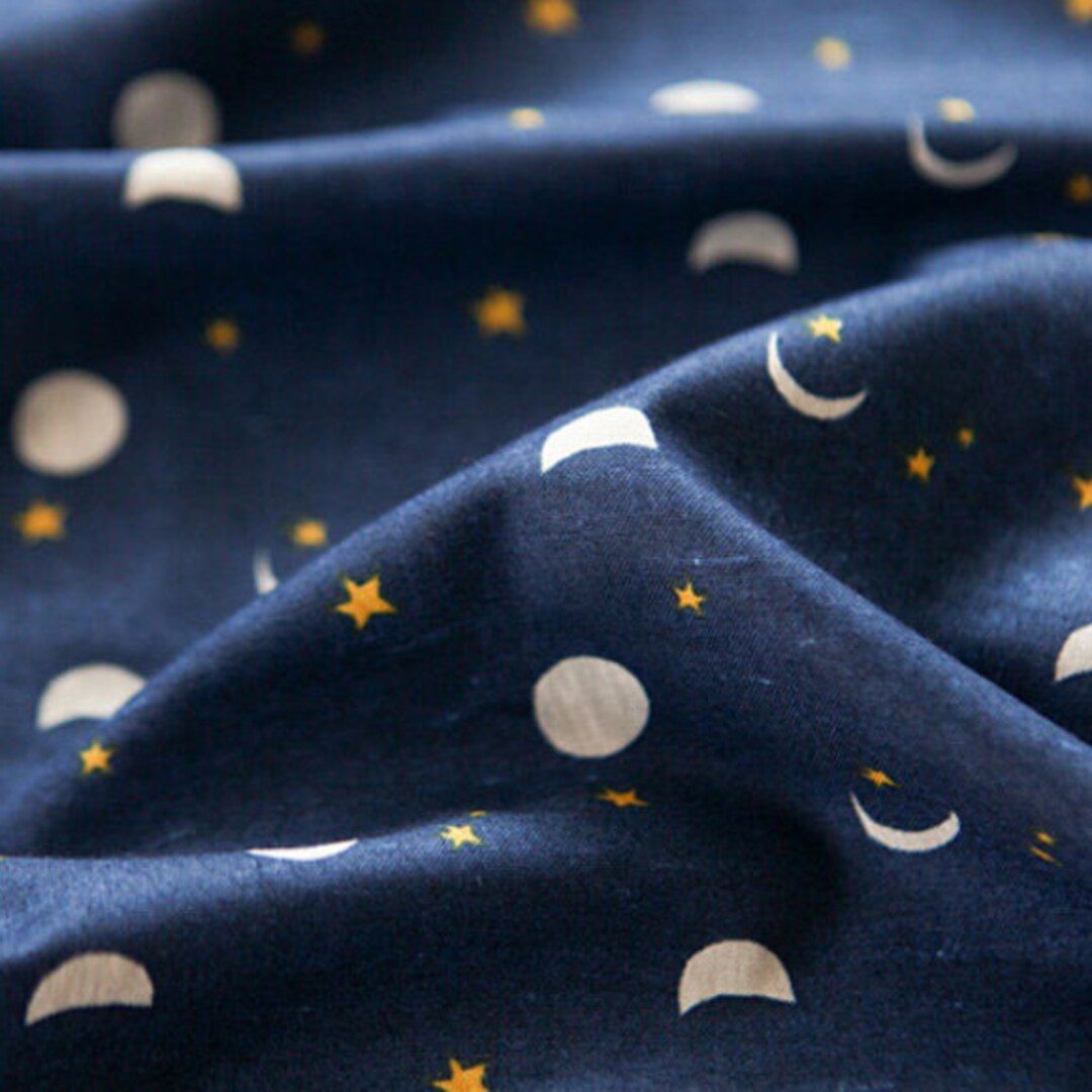 Celestial Pattern, Sun, Moon, and Stars Print Cotton Fabric by the Yard ...