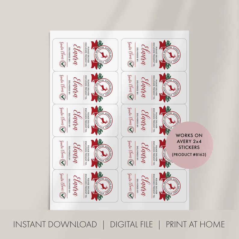 Printable Gift Tags, Express Delivery From the North Pole Gift Tags ...