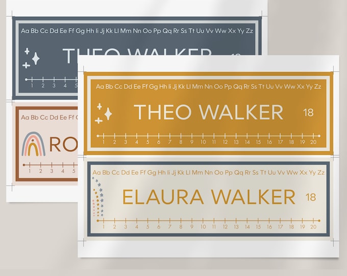 Editable Classroom Desk Name Tags, Boho Kids Desk Name Tags, Classroom ...