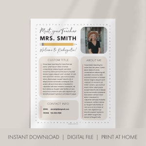Editable Meet the Teacher Template, Editable Teacher Printable, Open ...