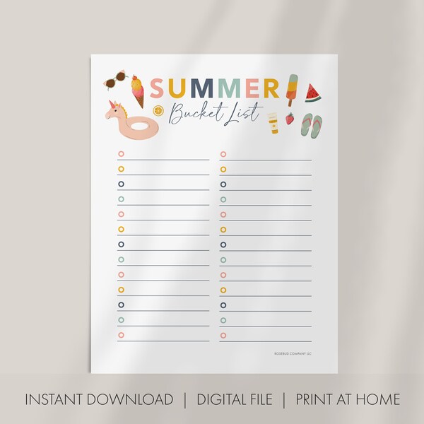 Summer Bucket List - Etsy