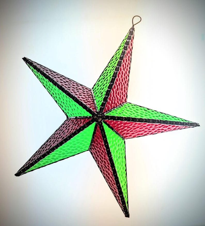 Custom Stained Glass Christmas Tree Star (pick Your Own Color) - Etsy