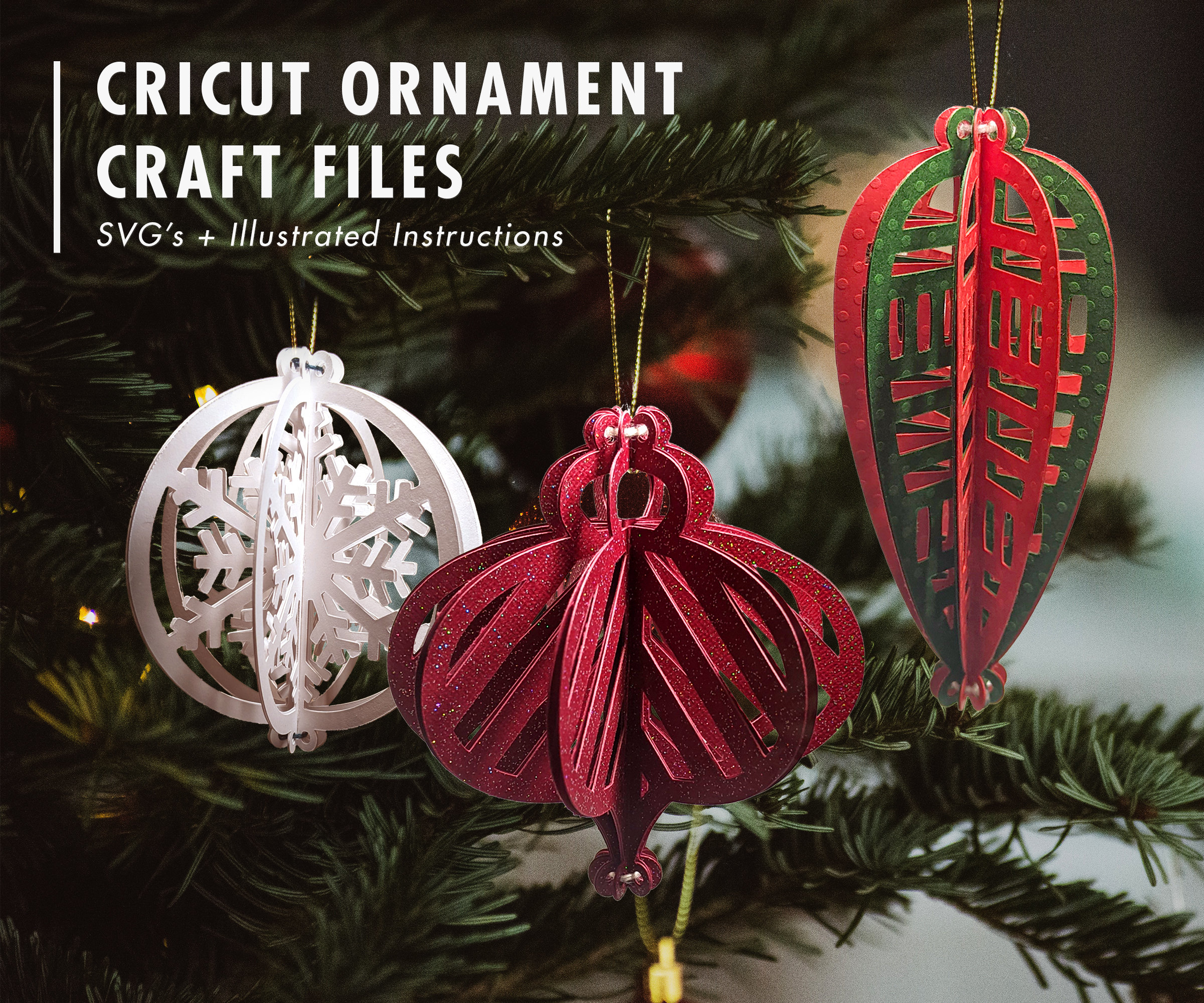 Christmas Ornament Craft Project Set for Cricut Just Cut and Assemble These Cute 3D Baubles Etsy