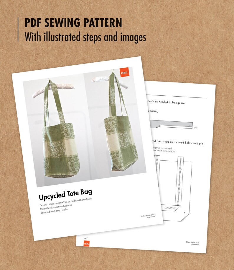 Upcycled Tote Bag Sewing Pattern! Perfect Sustainable Project for ...