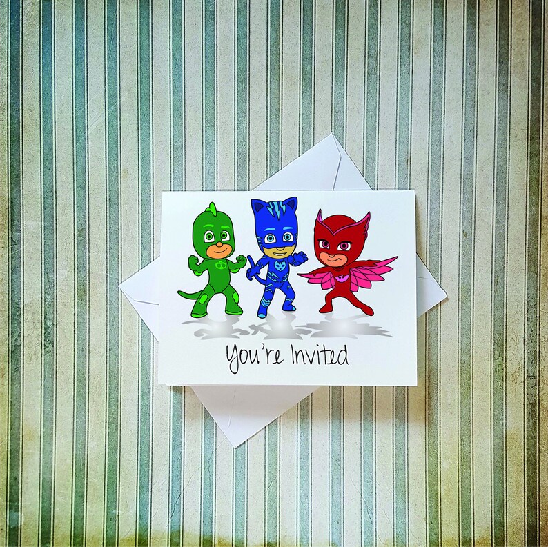 PJ Masks Note Cards Thank You Cards Invitations Notecards | Etsy