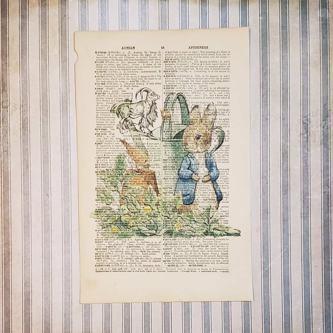 Peter Rabbit Dictionary Page, Print, Peter Rabbit, Vintage, Dictionary ...