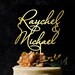 Gold Mirror Wedding Cake Topper, Personalized Cake Topper, Rustic ...
