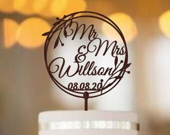 Circle Wedding Cake Topper - Etsy