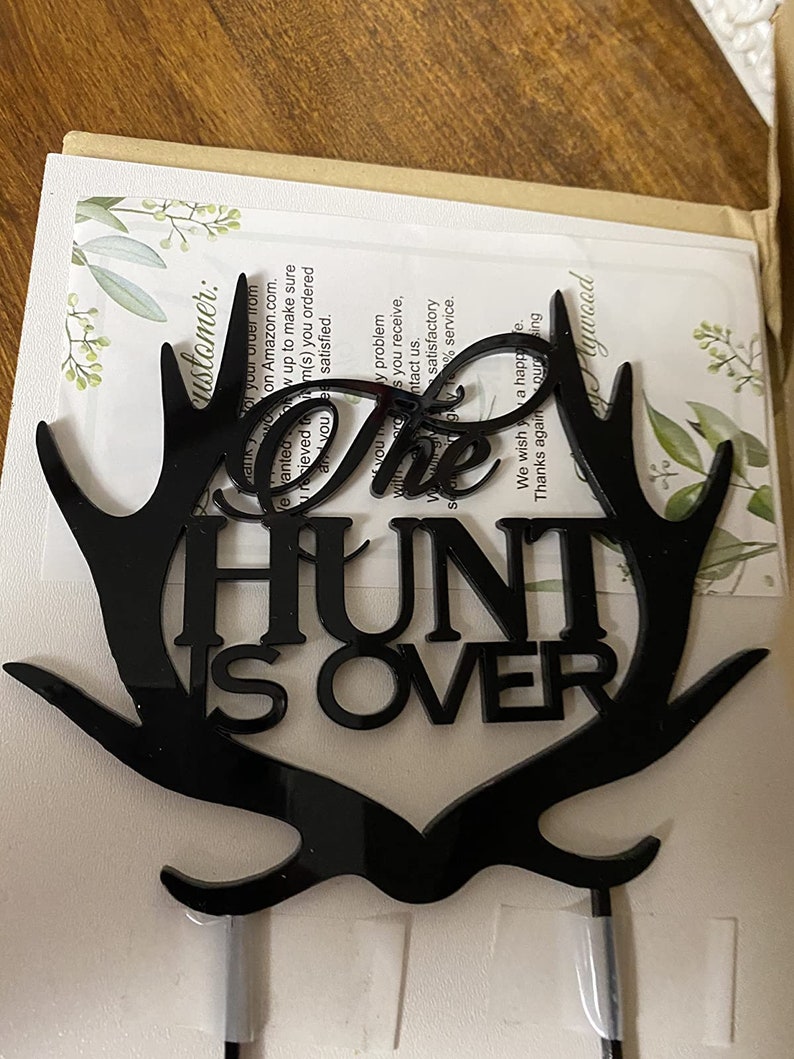 The Hunt is Over Cake Topper Hunting Rustic Deer Wedding Cake | Etsy