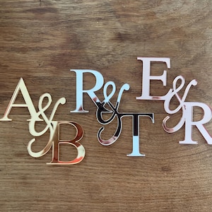 Charm Monogram for Wedding, Personalized Initials Cake Topper, Mirror ...