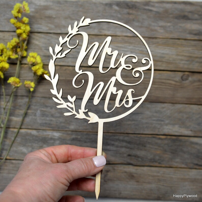 Wedding Cake Topper Wreath Cake Topper Circle Cake Topper | Etsy