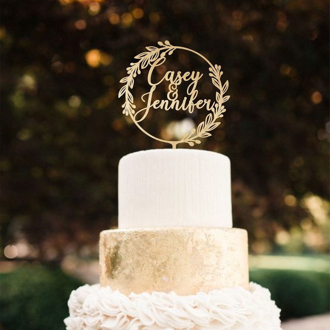 Wedding Cake Topper for Two Brides, Lesbian Mrs and Mrs Сustom Name ...