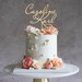 Gold Mirror Wedding Cake Topper, Personalized Cake Topper, Rustic ...