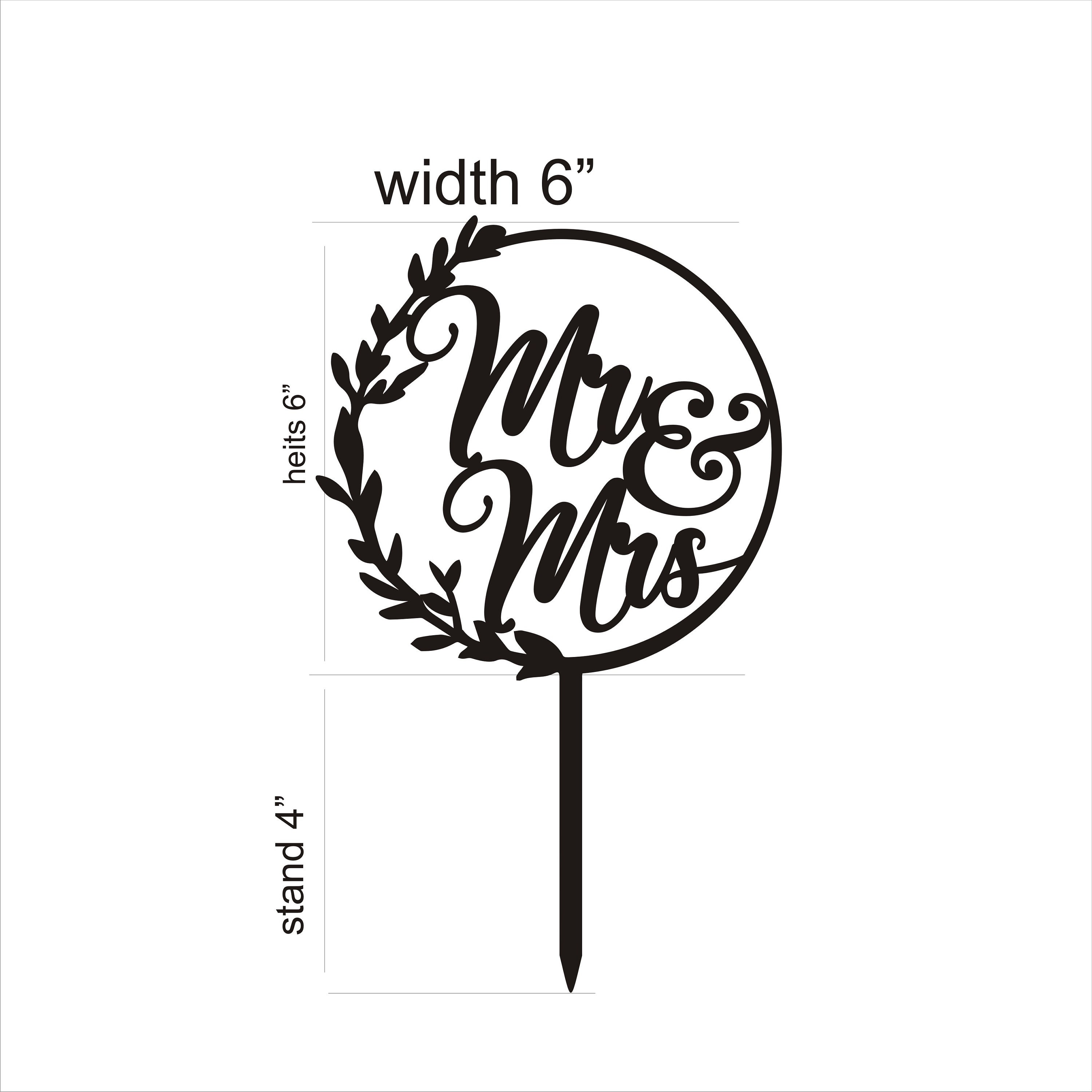 Toppers de pastel para boda corona Círculo Topper Sr. y Sra | Etsy