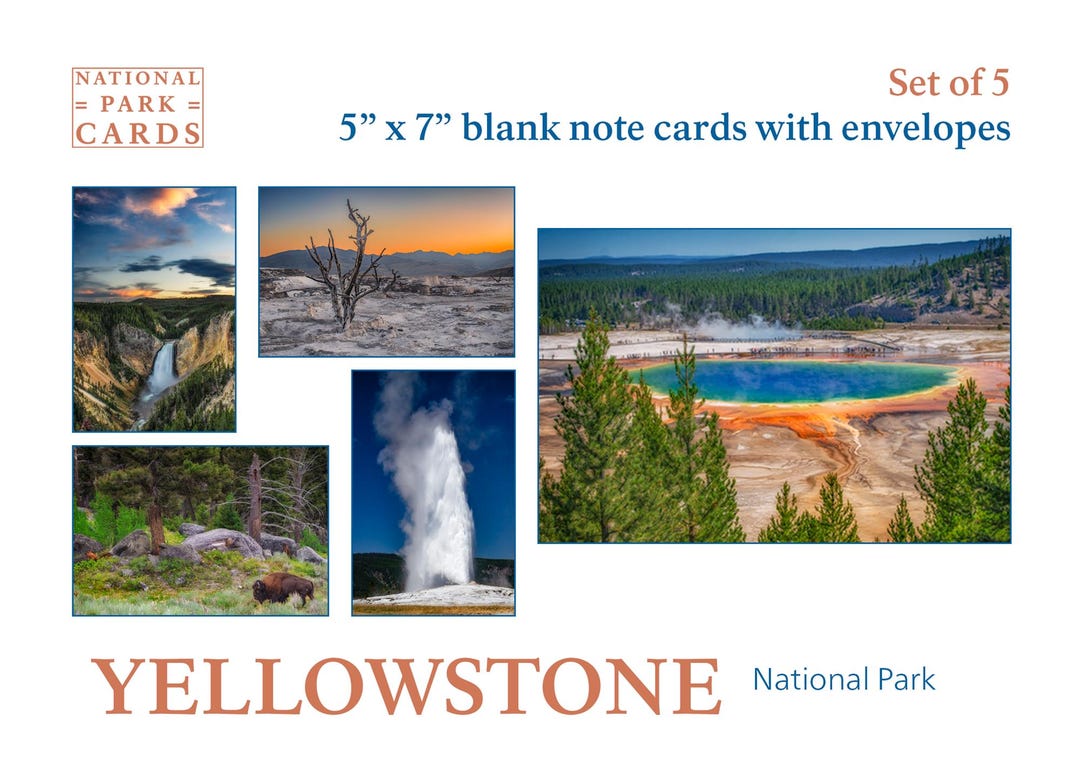 Yellowstone Card Set | National Park Greeting Cards - Etsy