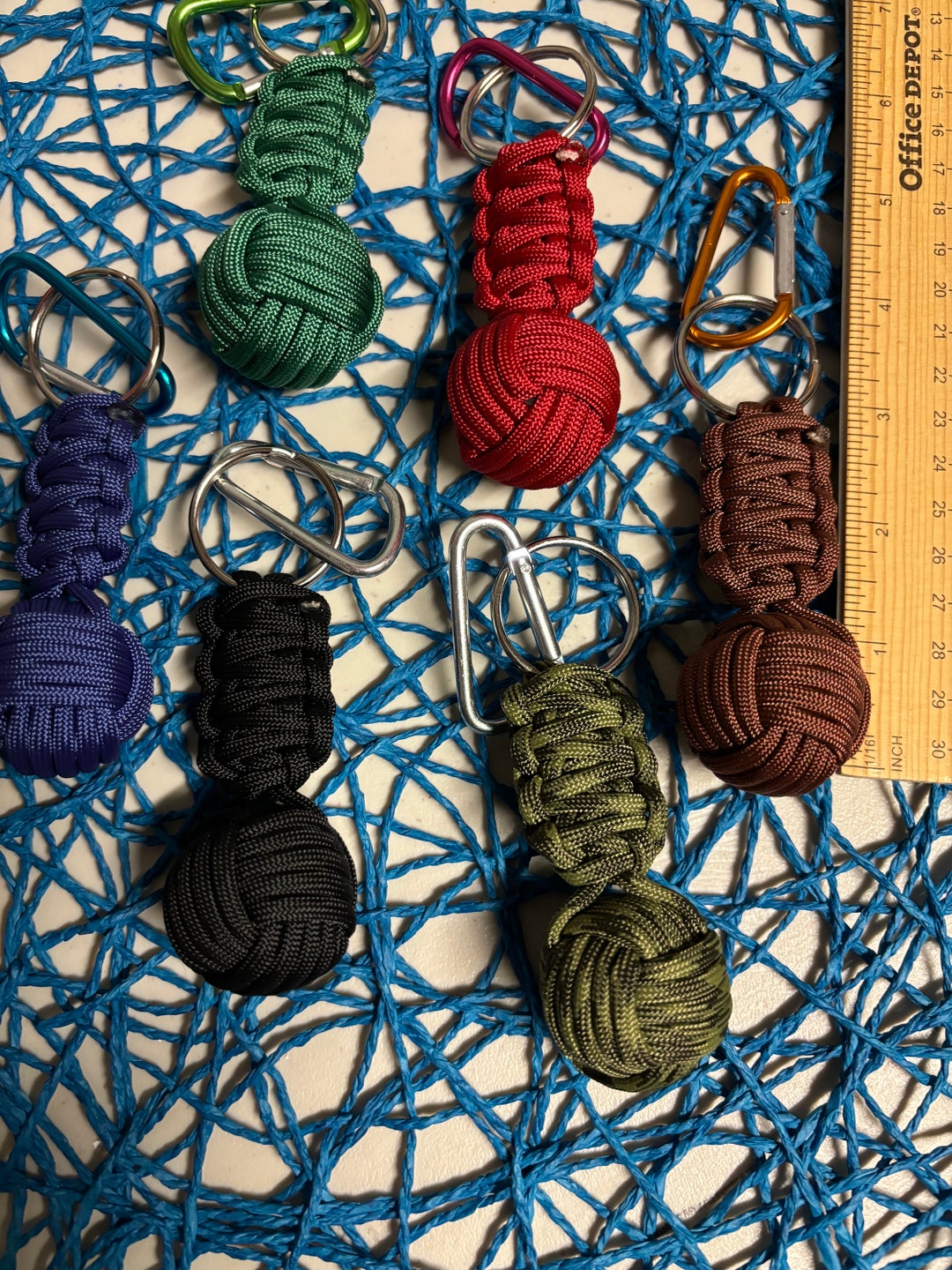 2 Mini Monkey Fist Keychains - Etsy