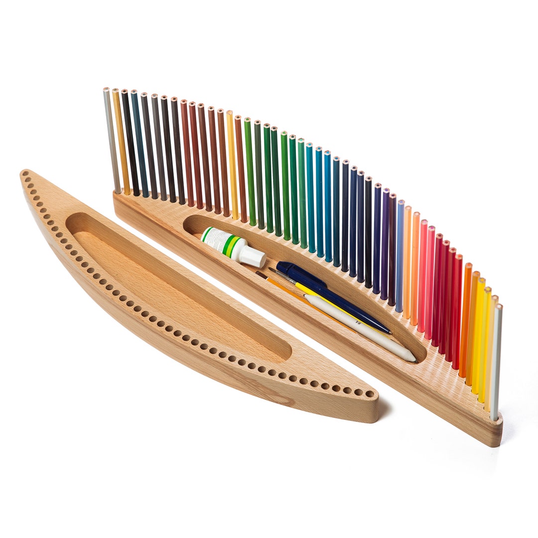 Wooden Colored Pencil Holder, Personalized Artist Gift - Etsy