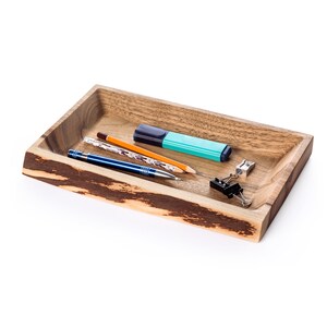 Deep Live Edge Catchall Tray, Wood Valet Tray, Wooden Tray ...