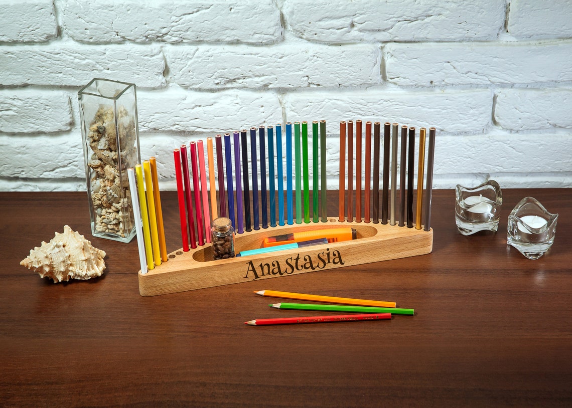 Colored Pencils Holder Free Personalization Painter Gift - Etsy