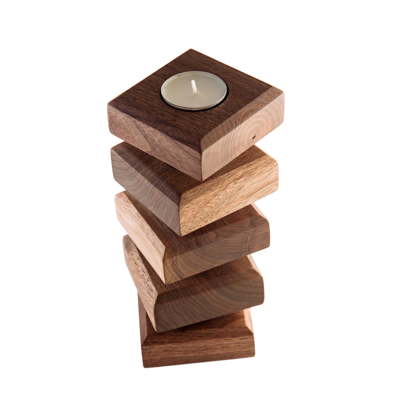 Sets of Wooden Tealight Candle Holders / Tealight Candles - Etsy