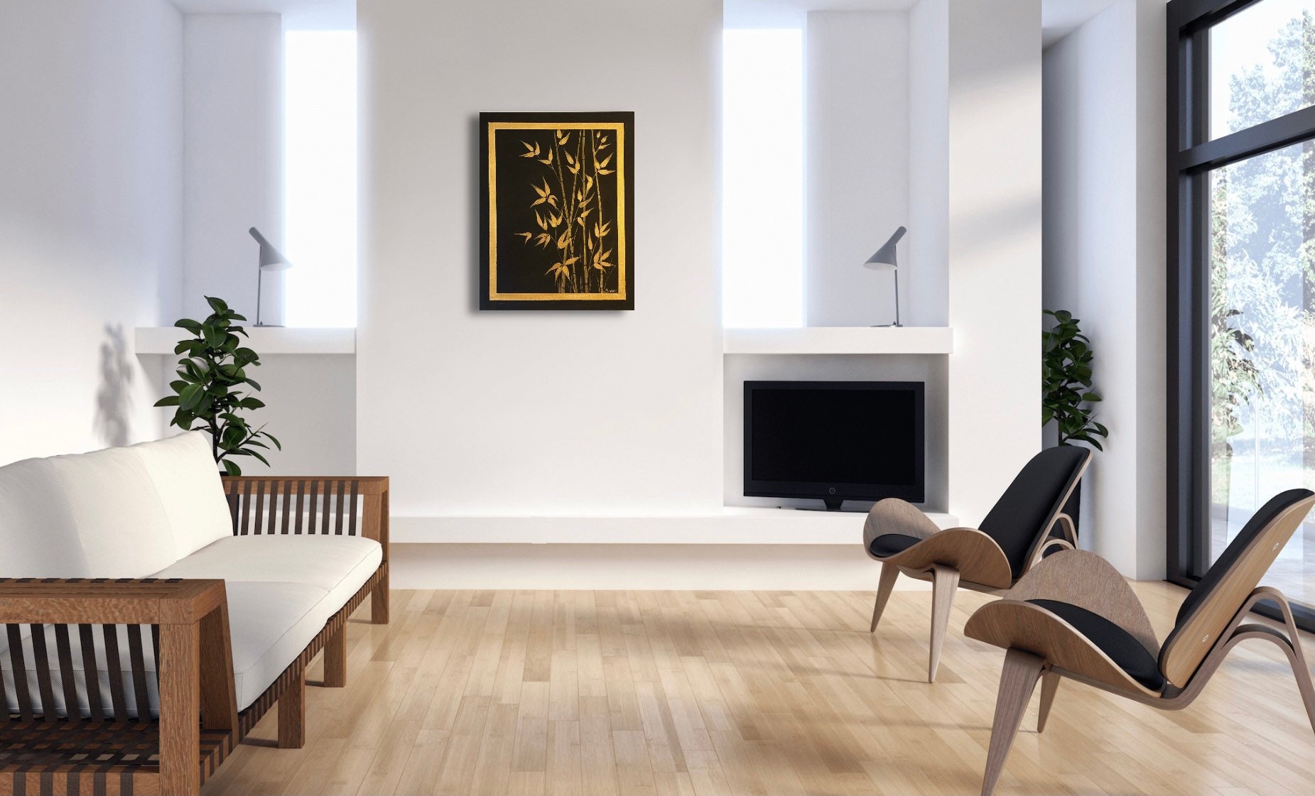 Bamboo Sticks Painting - Etsy
