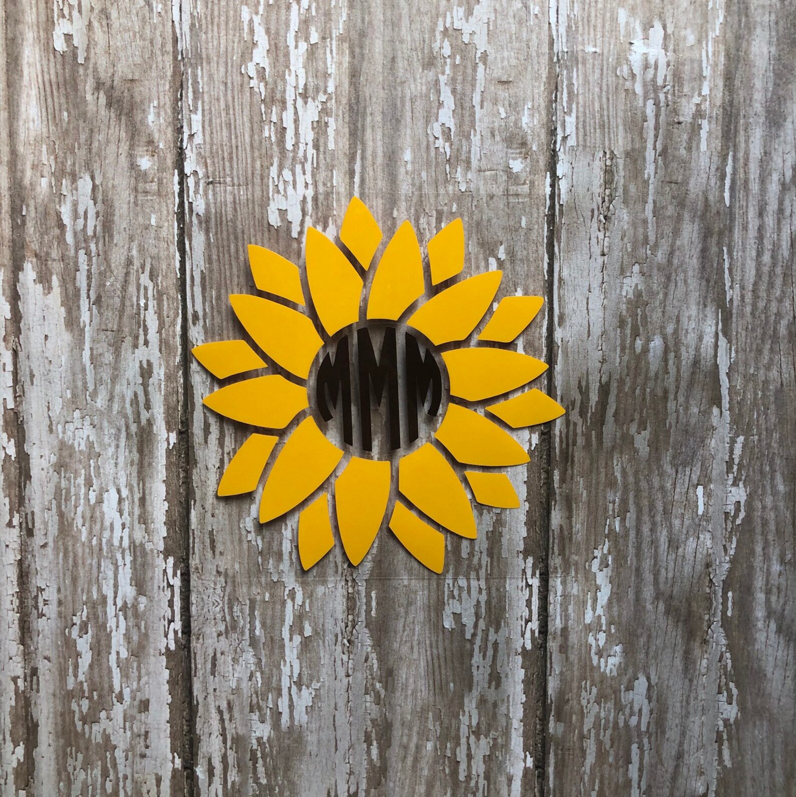 Sunflower Monogram Iron on Decal Glitter or non-glitter | Etsy