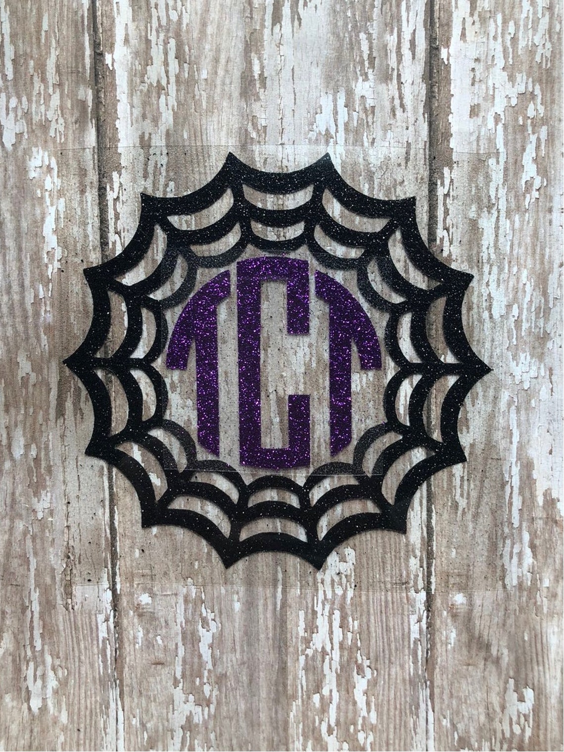 Spider Web Monogram Iron on Decal Halloween Monogram Heat - Etsy