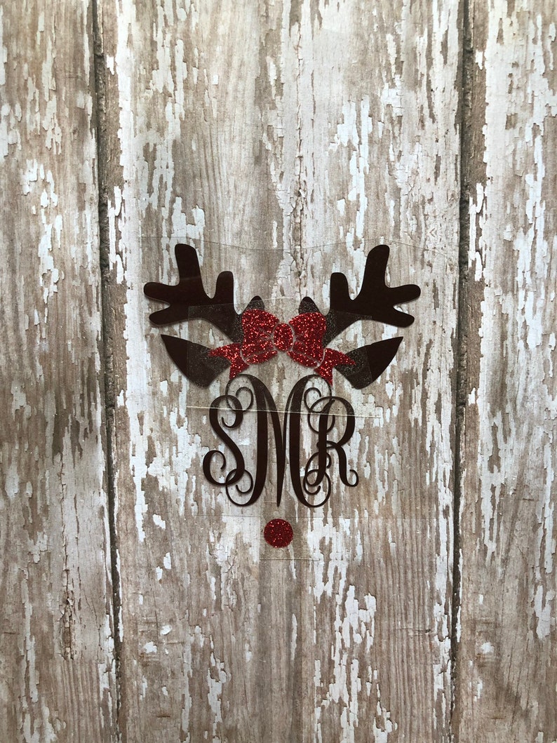 Reindeer Monogram Iron on Decal Christmas Monogram Heat - Etsy