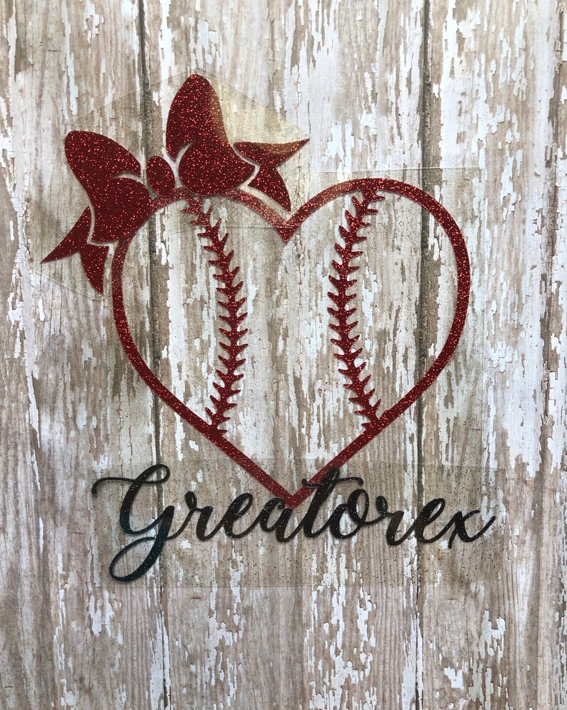 Personalized Baseball Heart Iron On Personalized Baseball - Etsy