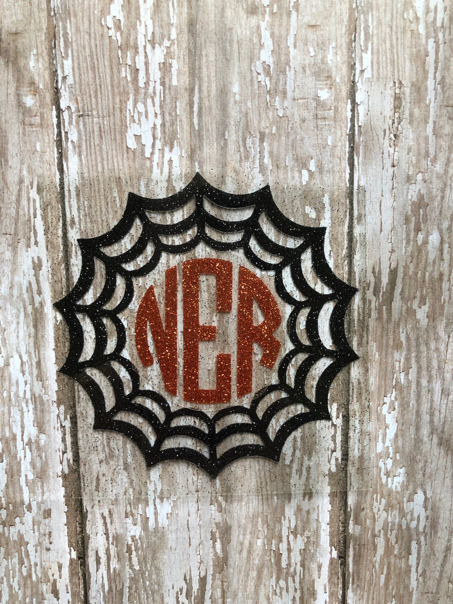 Spider Web Monogram Iron on Decal Halloween Monogram Heat - Etsy