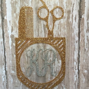 Hair Stylist Monogram Iron on Decal/ Hairdresser Monogram Iron on Decal ...