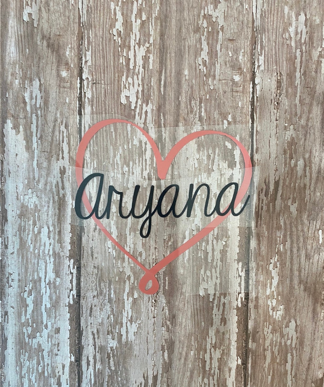 Heart With Name Iron on Decal. Heart Nick Name Iron on Decal ...