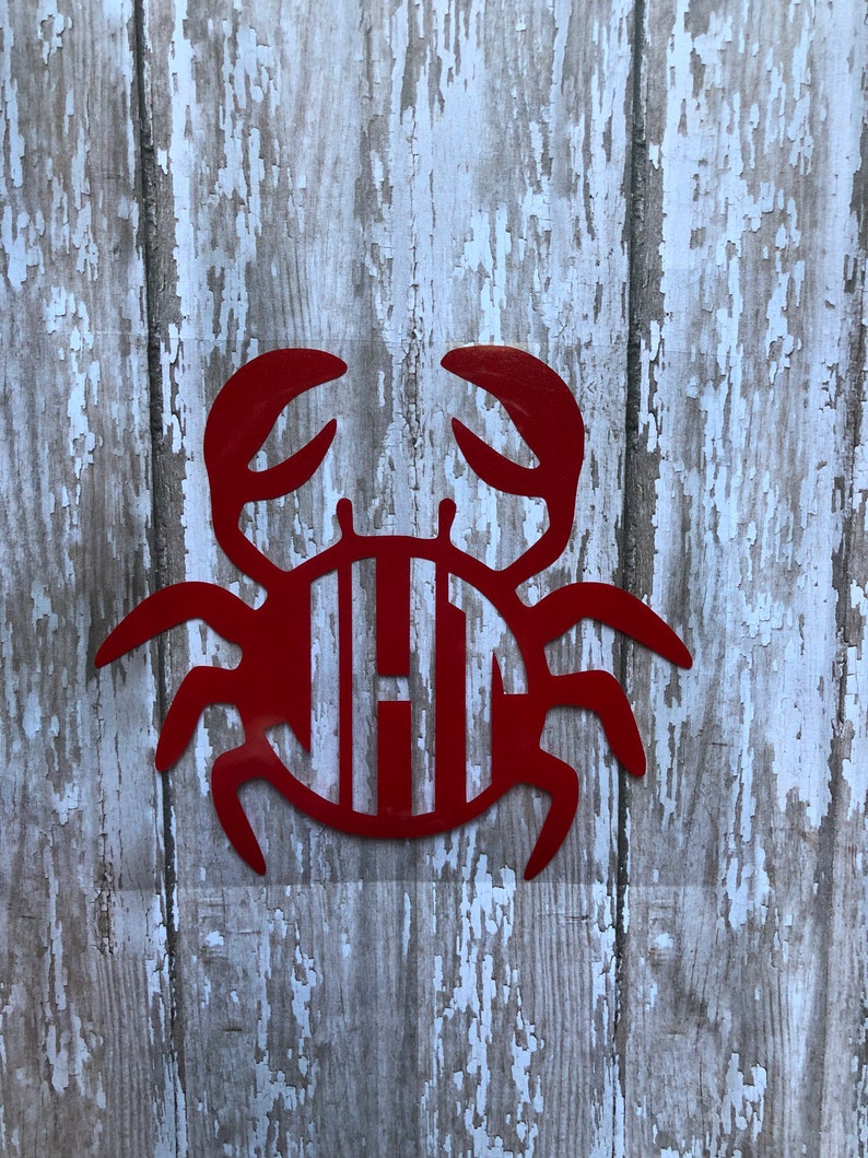 Crab Monogram Iron on Decal/ Glitter or Non Glitter Iron on | Etsy